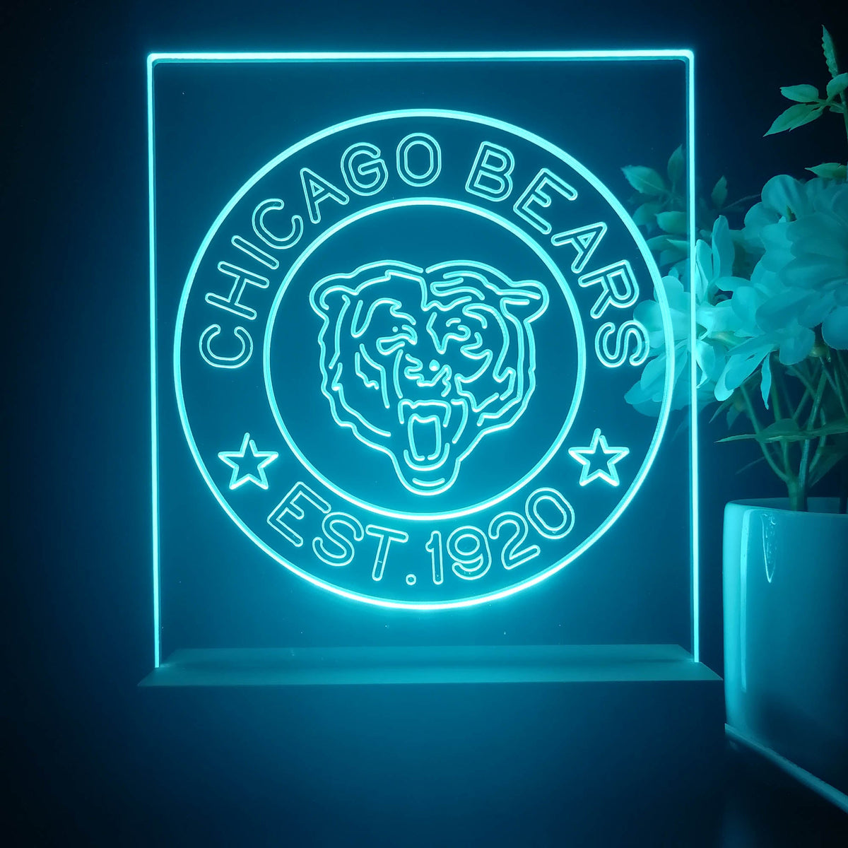 Personalized Chicago Bears Neon Sign Table Lamp Display | PRO LED SIGN