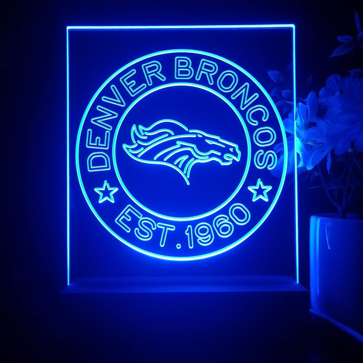 Personalized Denver Broncos Neon Sign Table Lamp Display | PRO LED SIGN