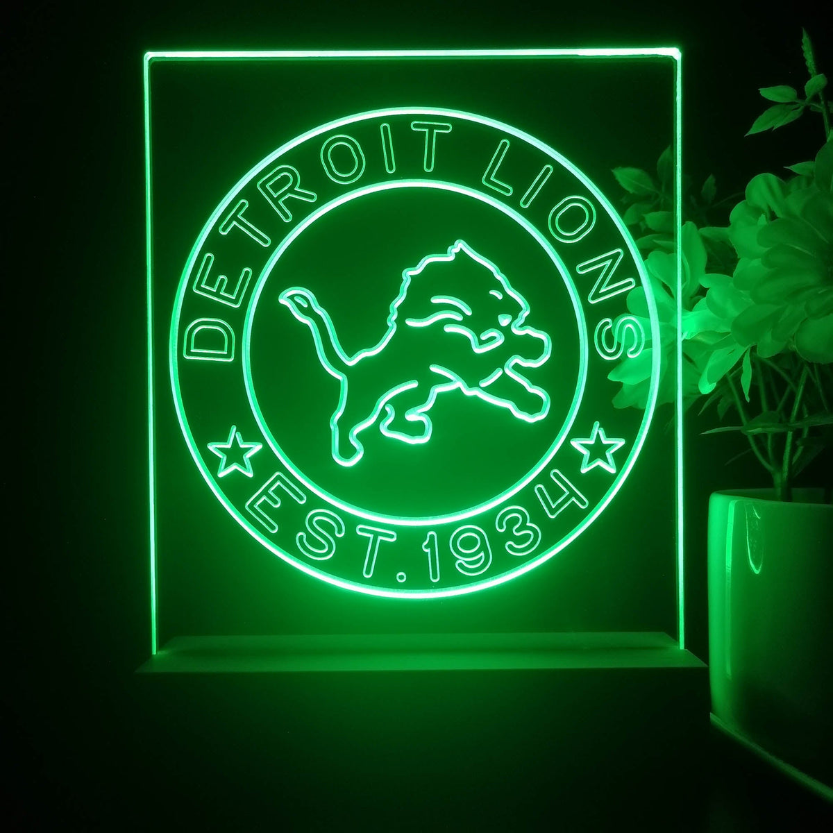 Personalized Detroit Lions Neon Sign Table Lamp Display | PRO LED SIGN