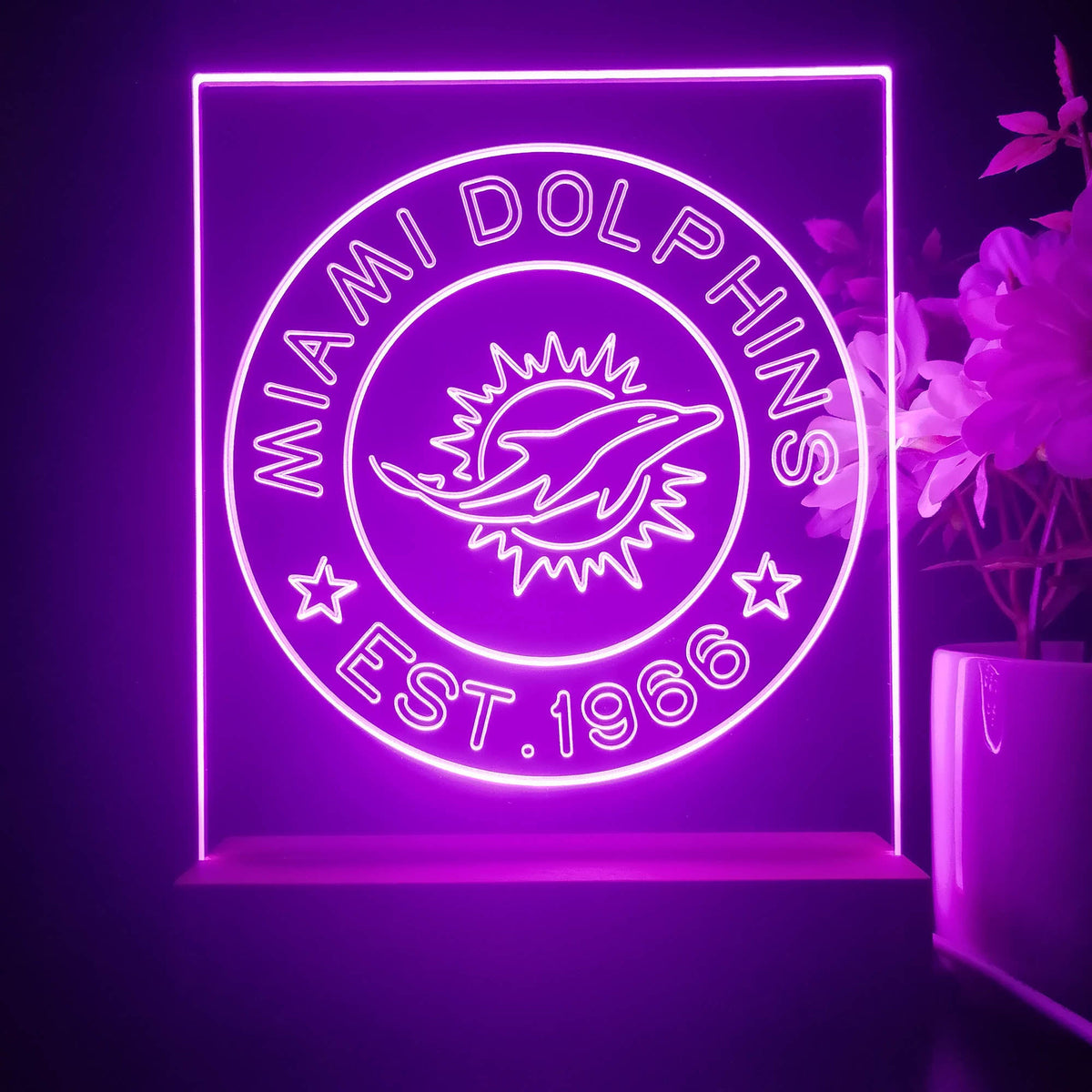 Personalized Miami Dolphins Neon Sign Table Lamp Display | PRO LED SIGN