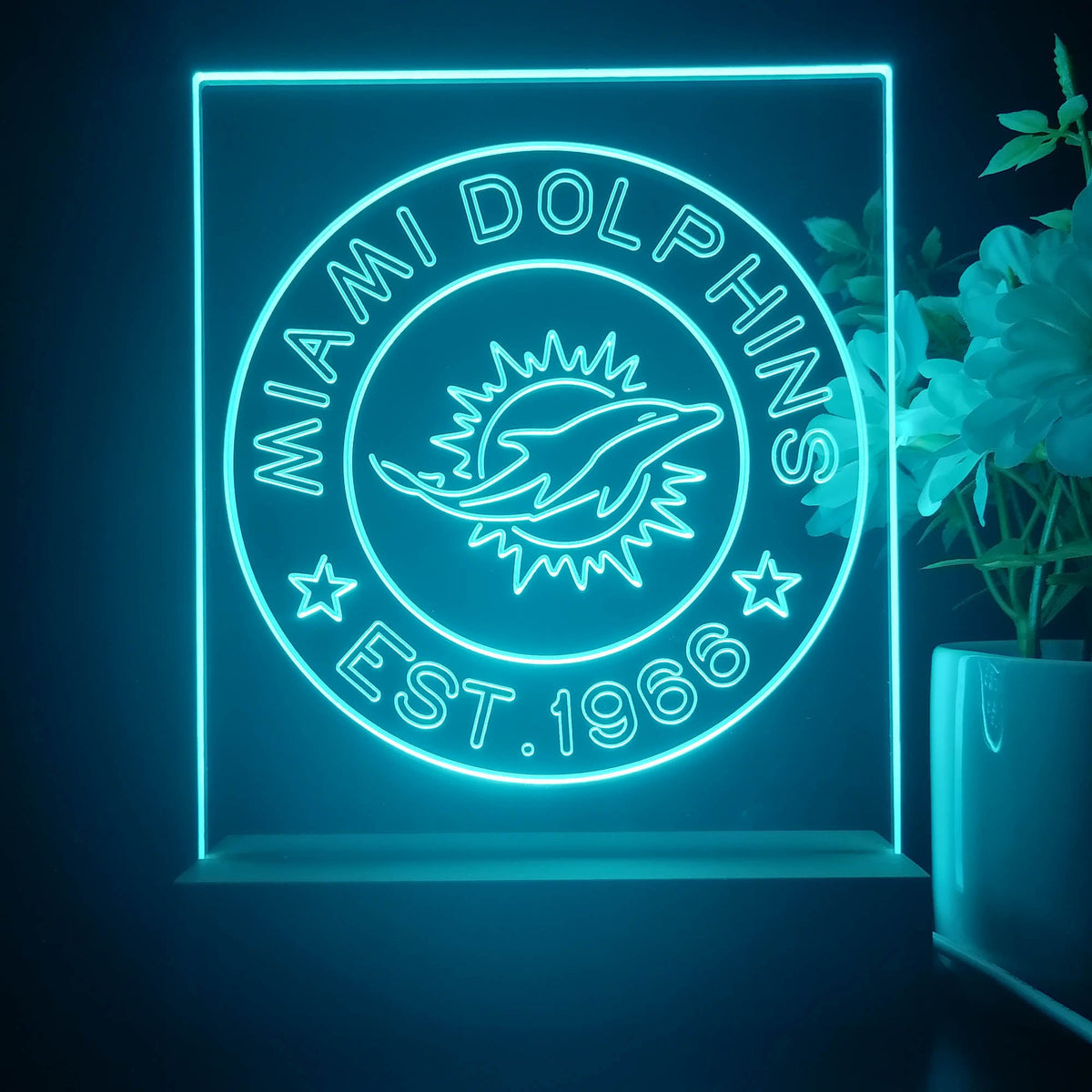 Personalized Miami Dolphins Neon Sign Table Lamp Display | PRO LED SIGN