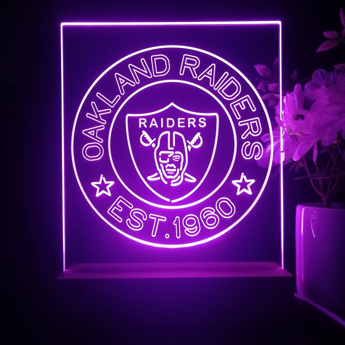 Personalized Oakland Raiders Neon Sign Table Lamp Display | PRO LED SIGN