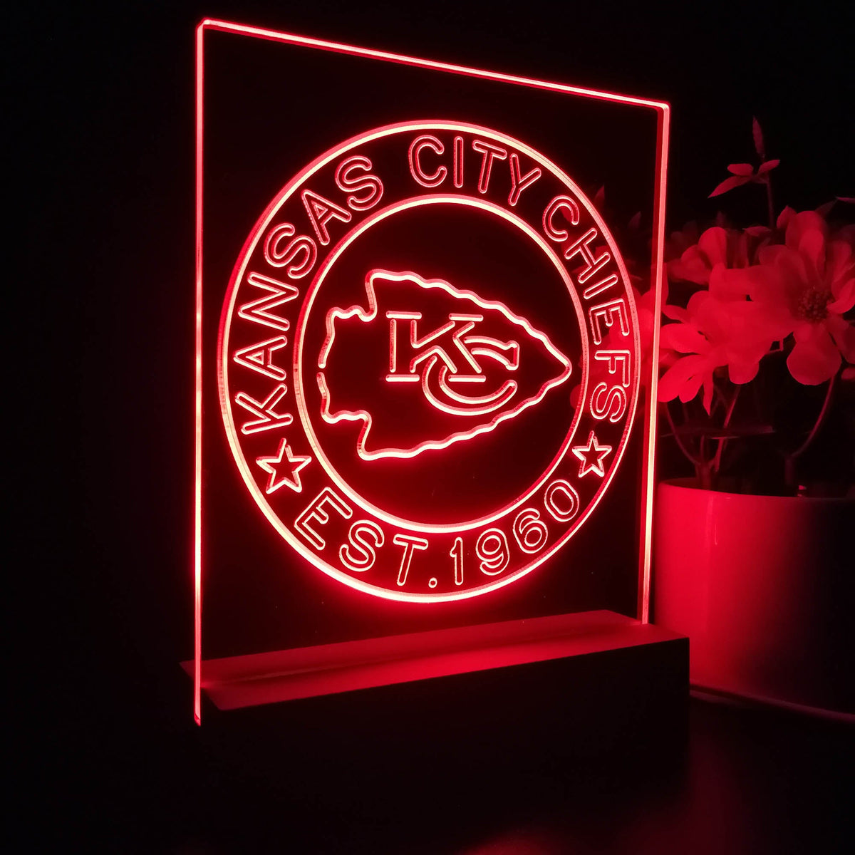 Personalized Kansas City Chiefs Neon Sign Table Lamp Display | PRO LED SIGN