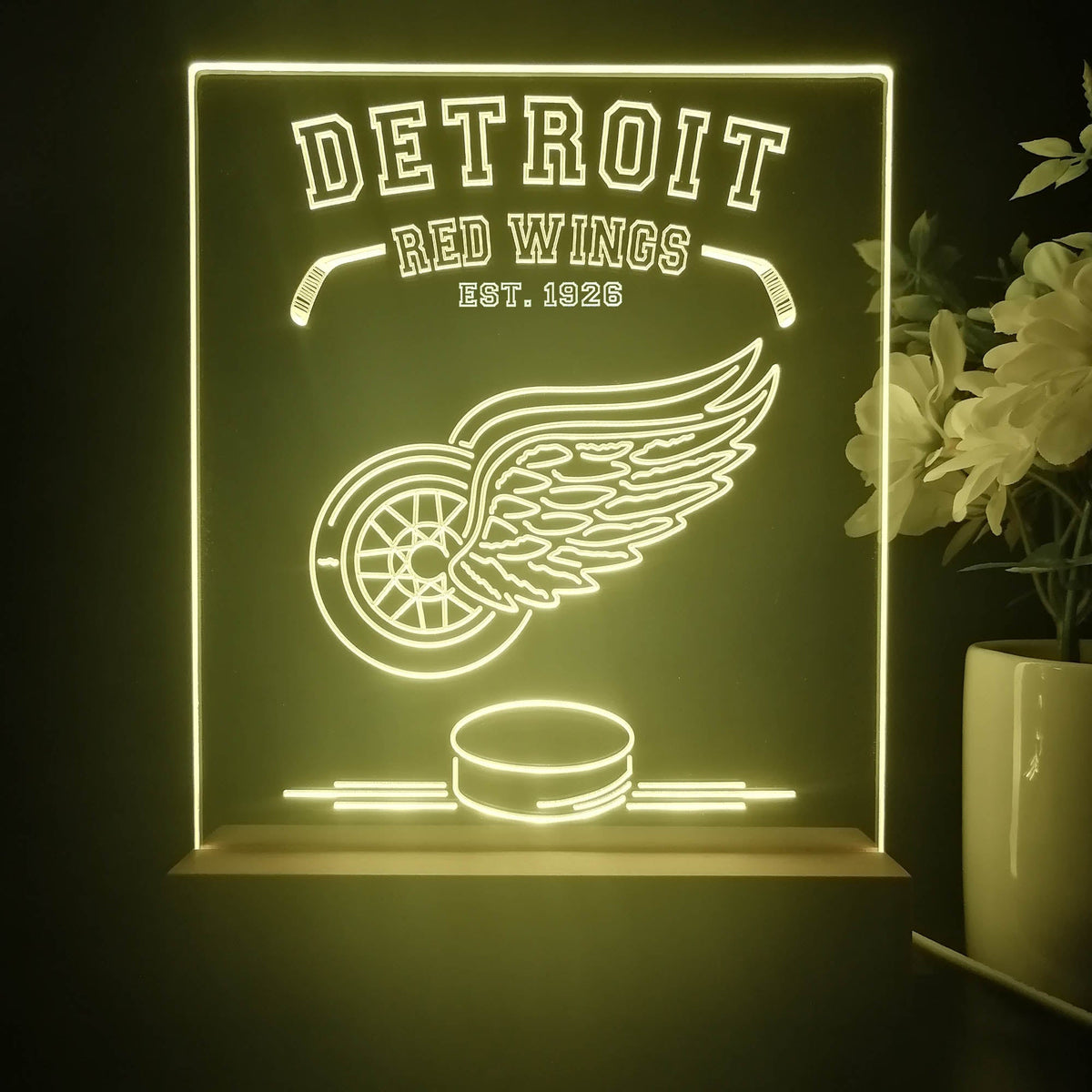 Personalized Detroit Red Wings Neon Sign Table Lamp Display | PRO LED SIGN