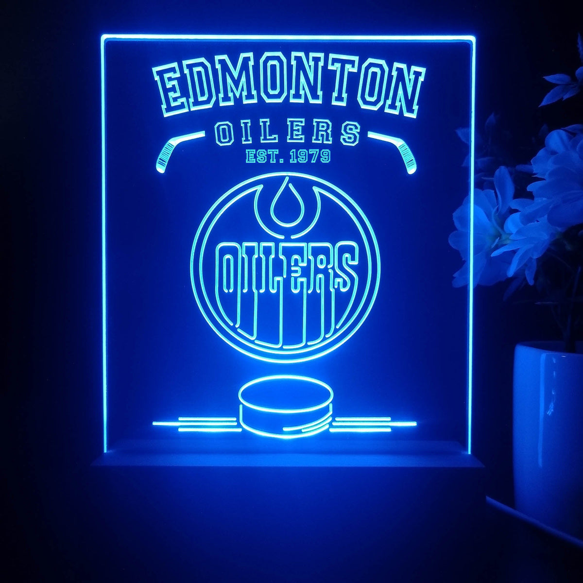 Personalized Edmonton Oilers Neon Sign Table Lamp Display | PRO LED SIGN