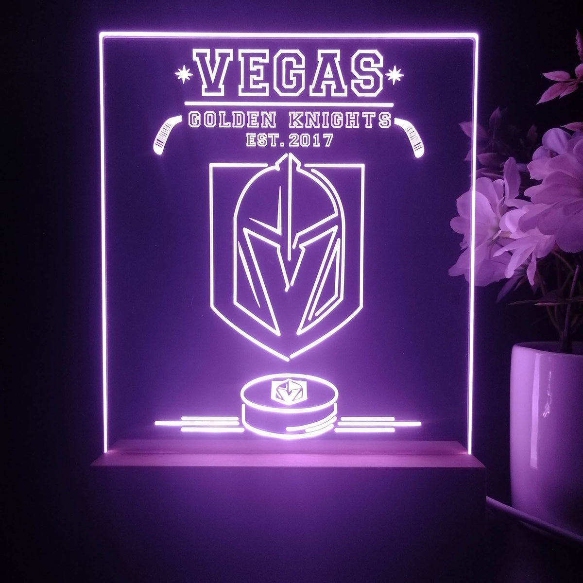 Personalized Vegas Golden Knights Neon Sign Table Lamp Display | PRO ...