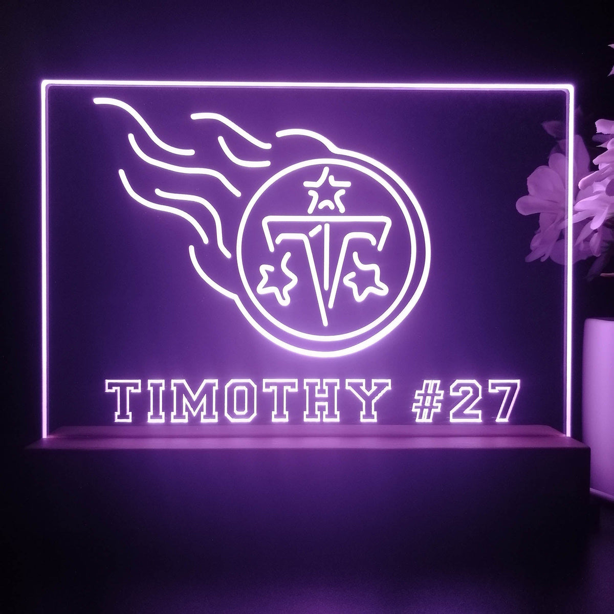 Personalized Red Tennessee Titans Neon Sign Table Lamp Display | PRO ...