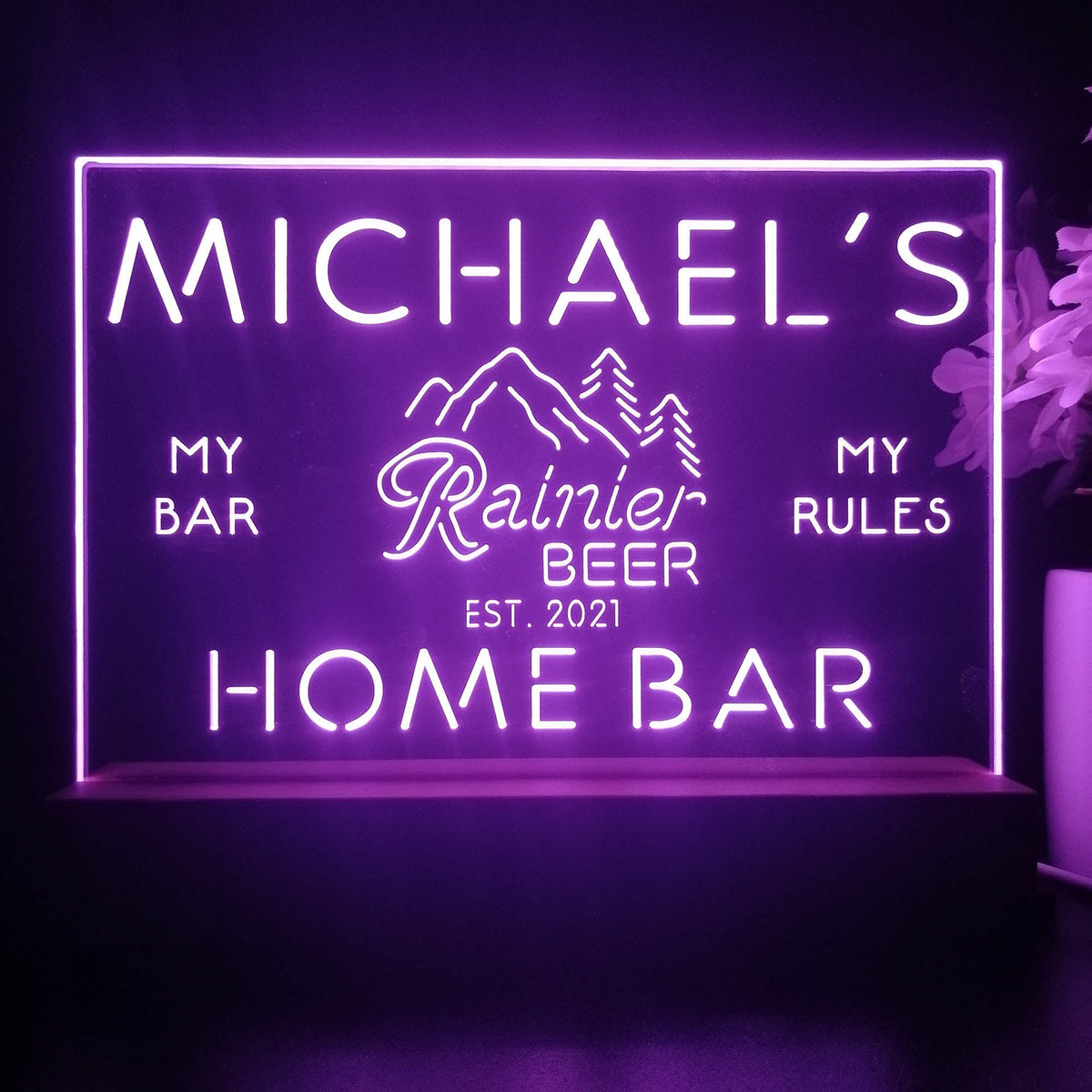 Personalized Rainier Neon Sign Table Lamp Display | PRO LED SIGN
