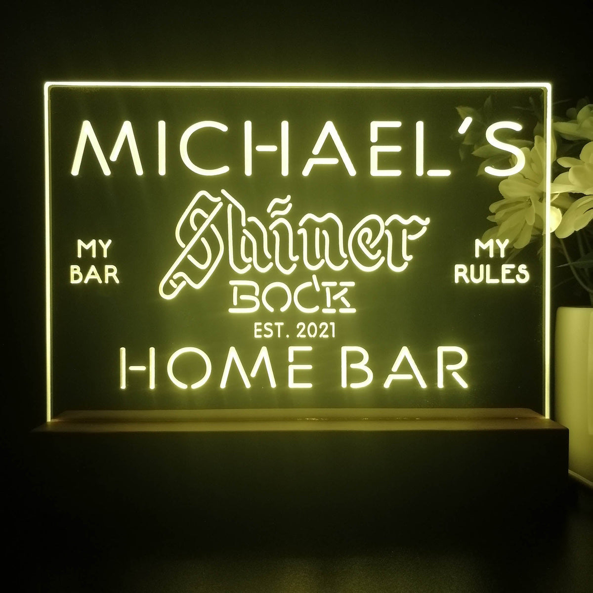 Personalized Shiner Bock Neon Sign Table Lamp Display | PRO LED SIGN