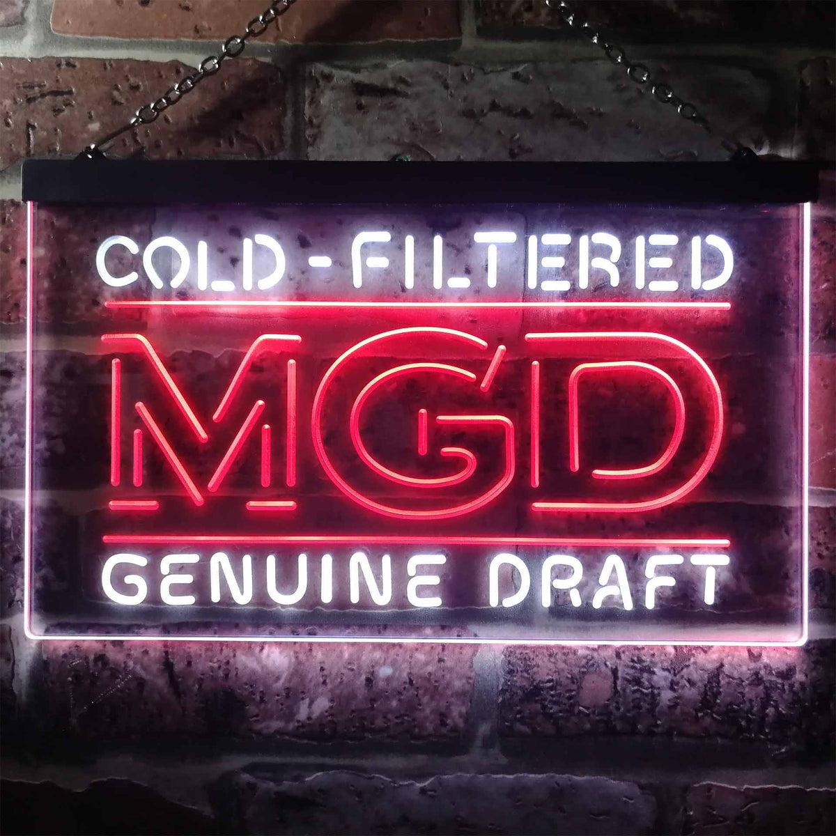 Miller MGD Genuine Draft Home Bar Neon Light LED Sign | Home Bar Gift