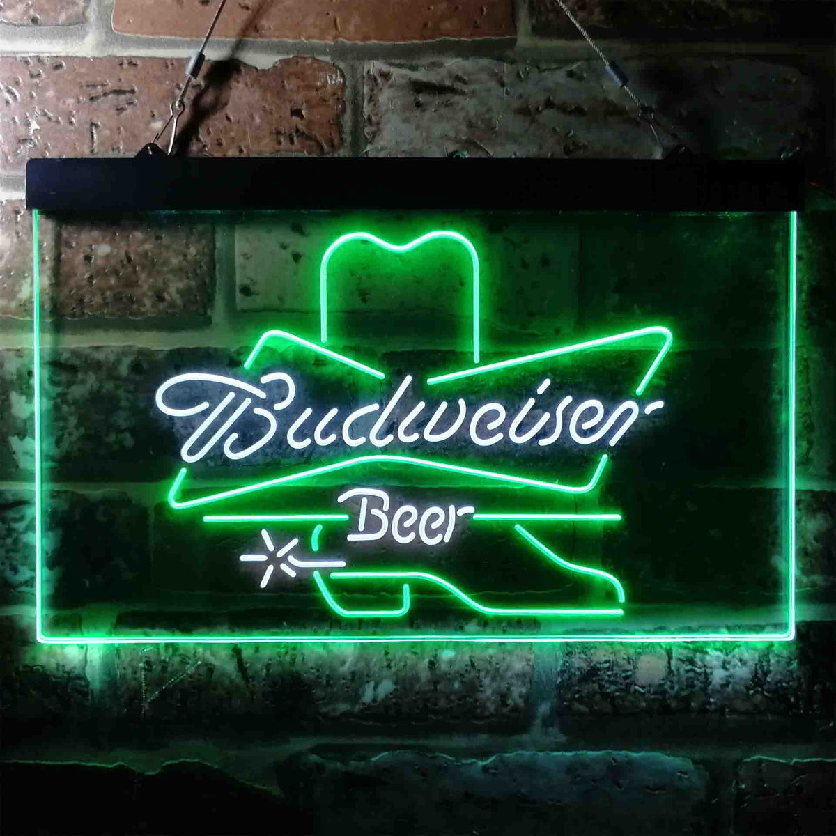 Budweiser Cowboys Boot Home Bar Neon Light LED Sign | Home Bar Gift