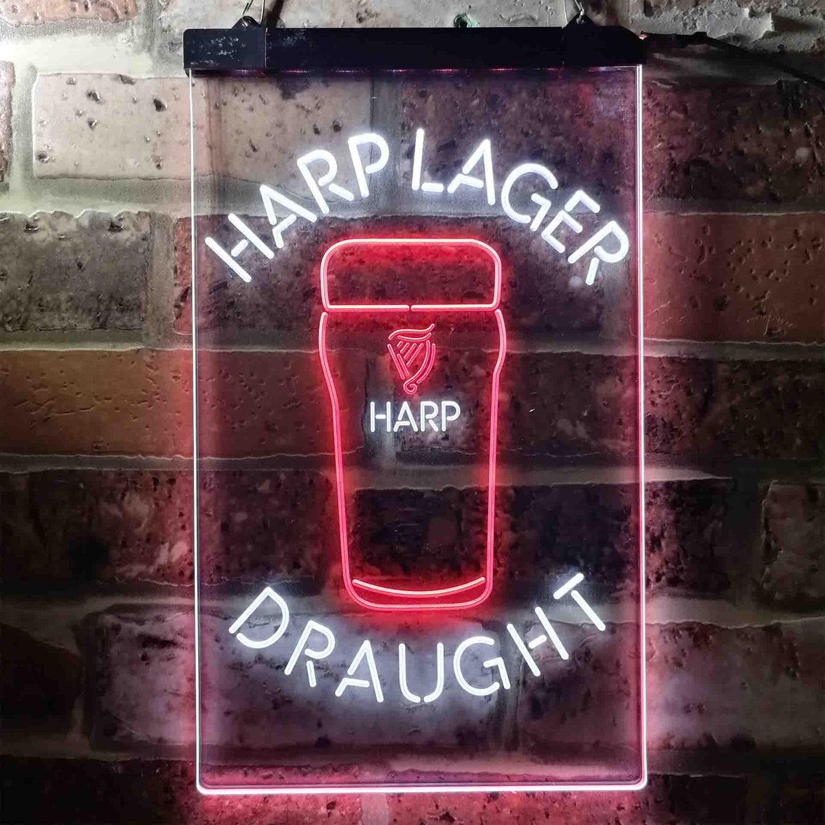 Harp Larger Draught Ale Bar Home Bar Neon Light LED Sign | Home Bar Gift