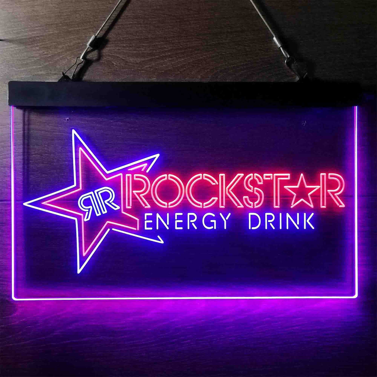 Rockstar US Beverages Star Neon-Like LED Sign | Home Bar Gift