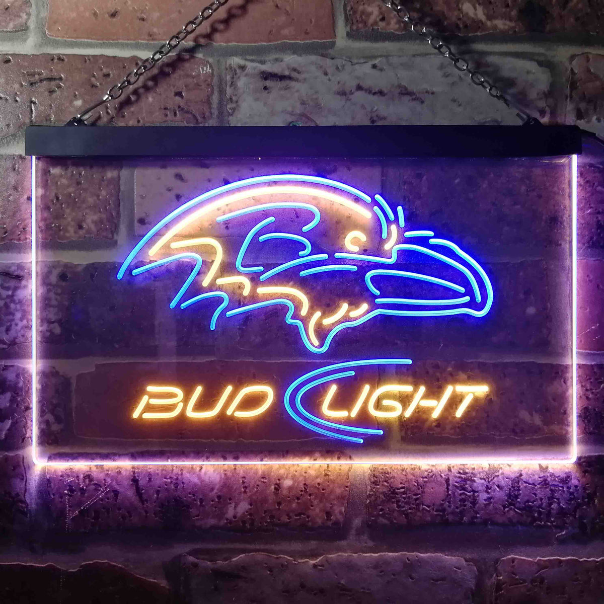 Baltimore Ravens Bud Light Neon-Like LED Sign Neon Bar Pub LED Sign ...