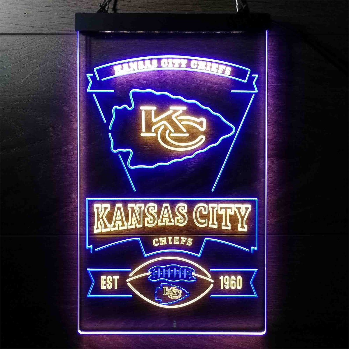 Kansas City Chiefs Sports Bar LED Neon Sign, Chiefs Memorabilia Gift