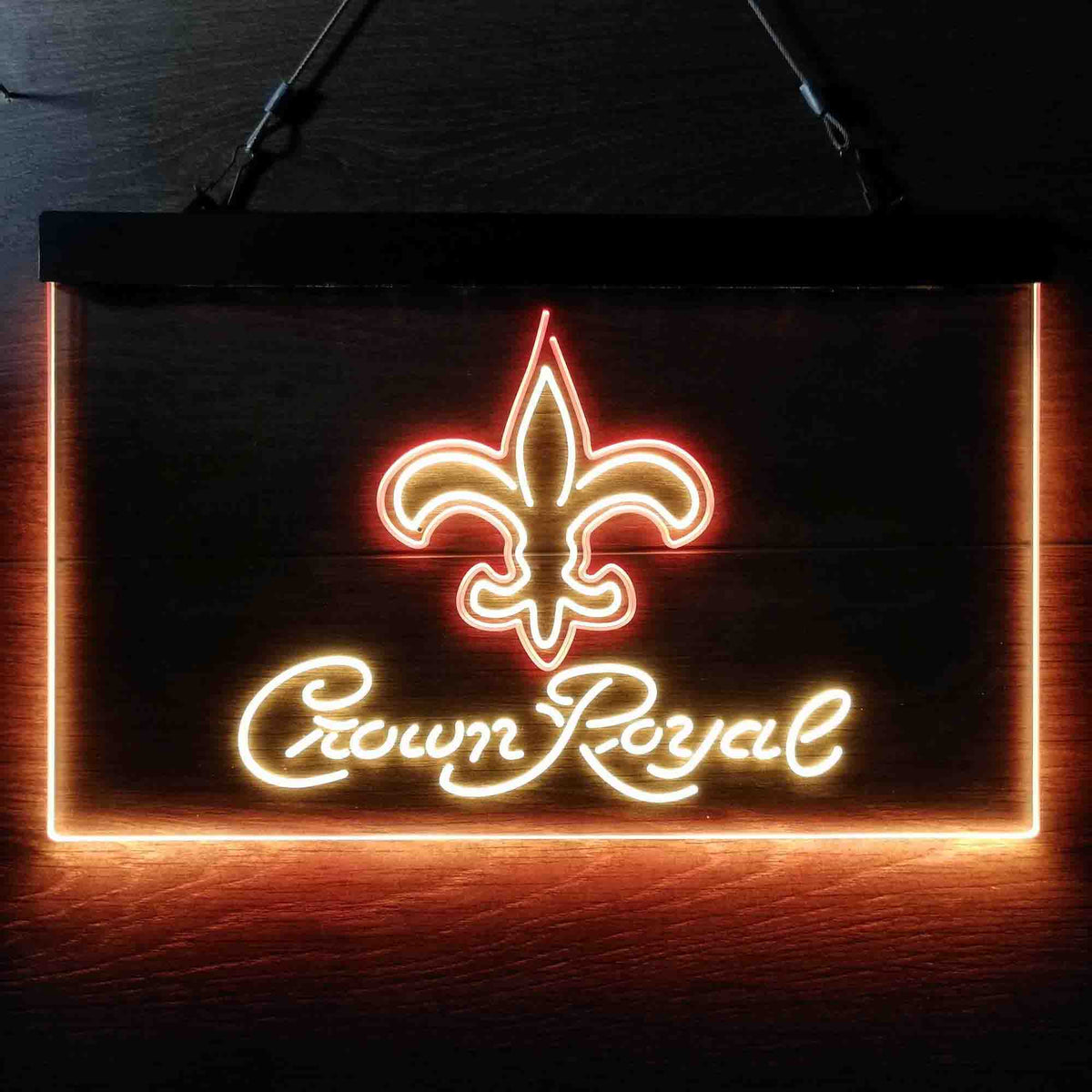 New Orleans Saints Crown Royal Neon-Like LED Sign | Home Bar Gift
