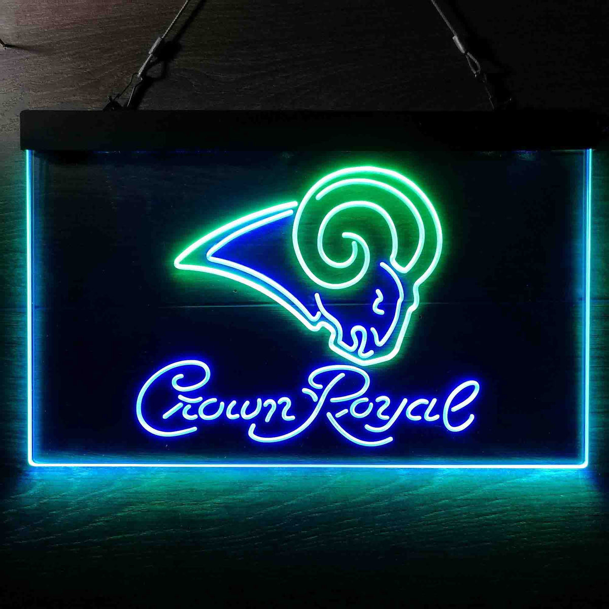 Los Angeles Rams Crown Royal Bar Neon-Like LED Sign | Home Bar Gift