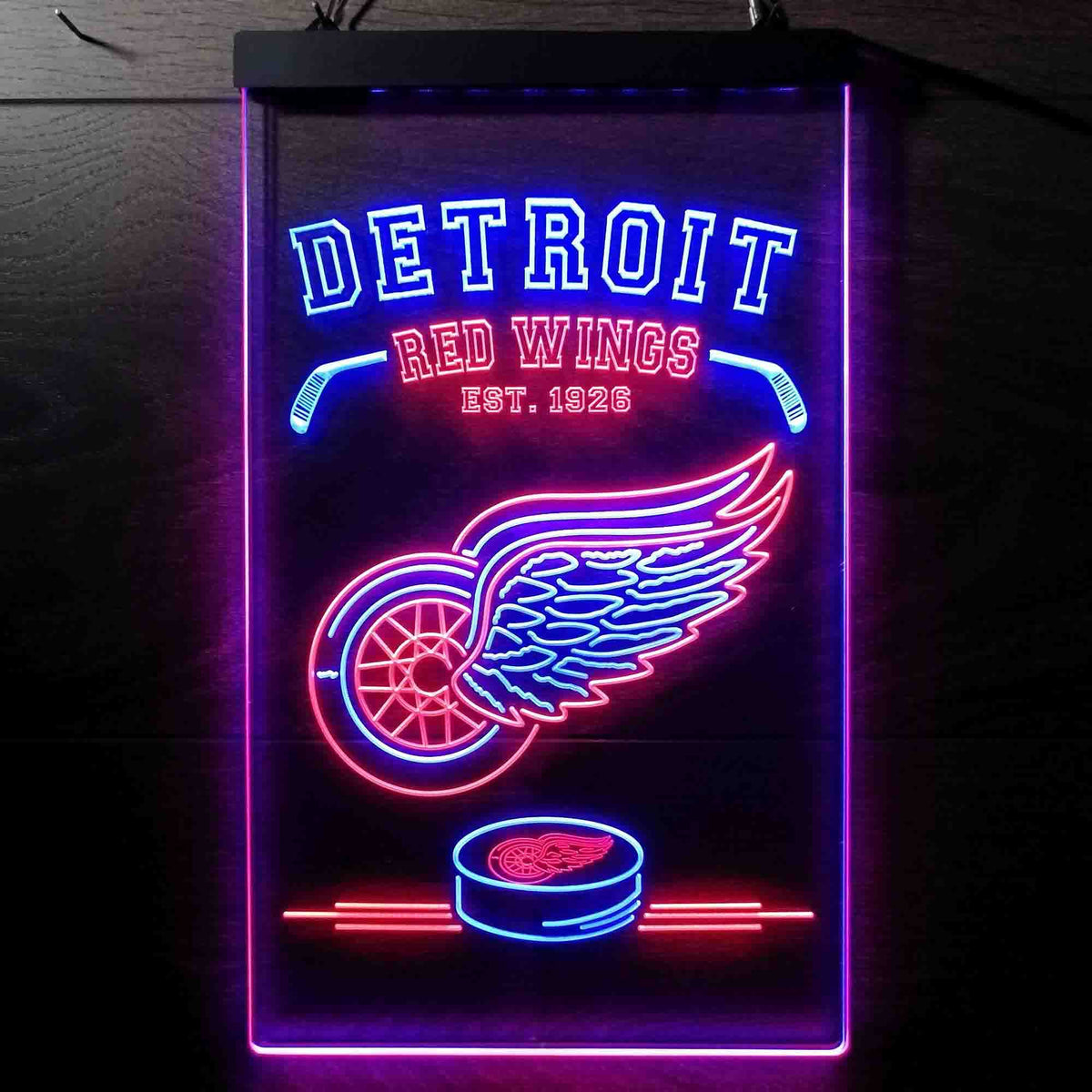 Personalized Detroit Red Wings Bar Neon LED | PROLEDSIGN