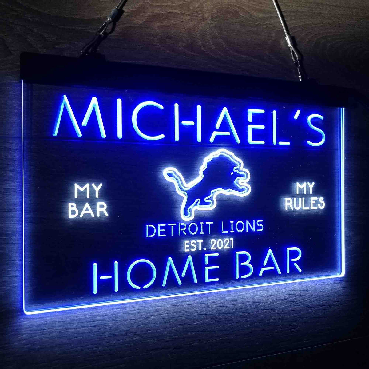 Personalized Detroit Lions Neon-like LED Sign - PRO LED SIGN