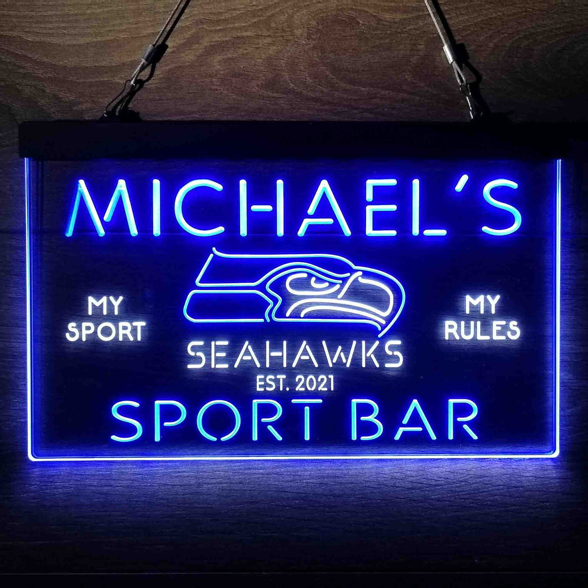 Personalized Seattle Seahawks Neon-Like LED Sign - Father's Day Gift