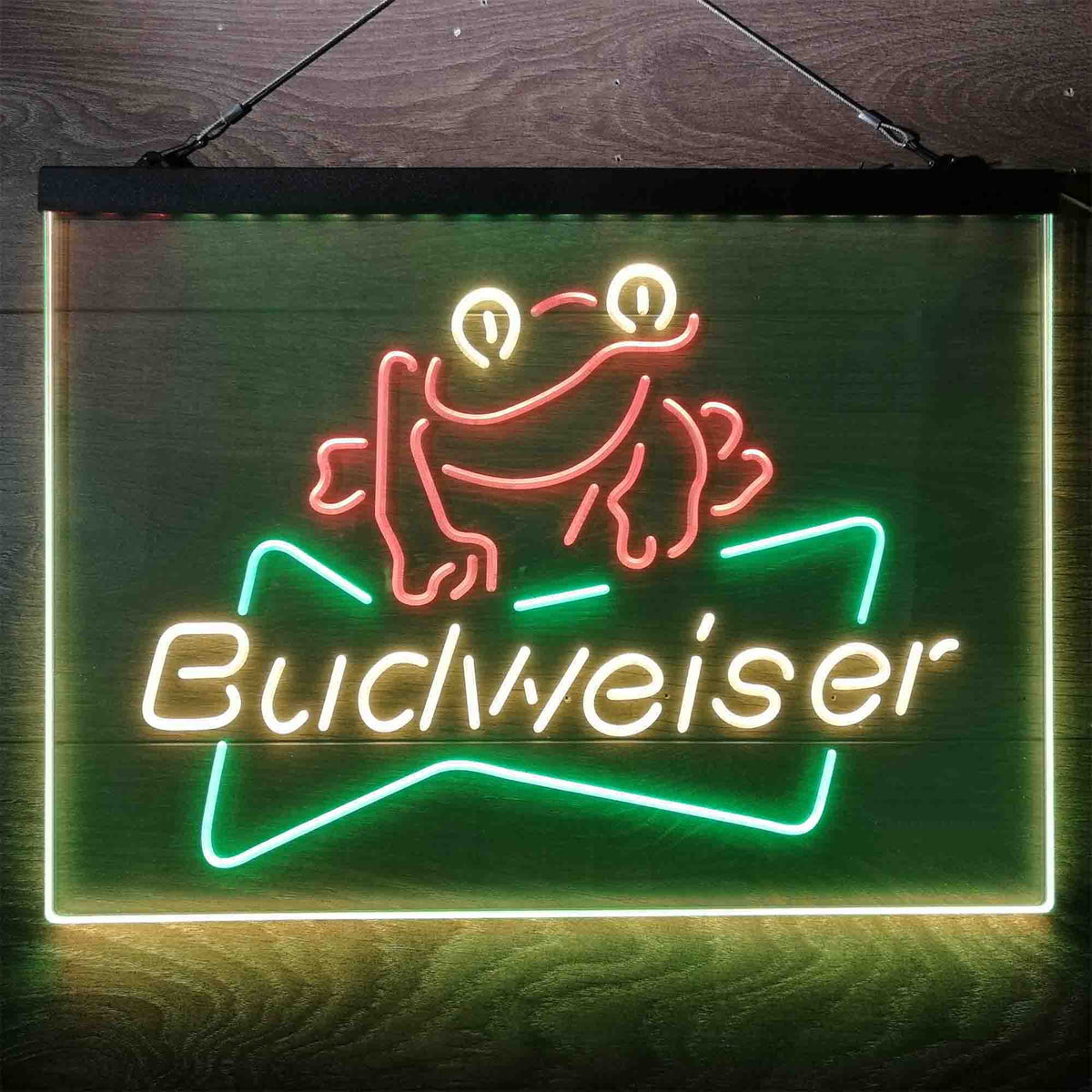Budweiser Frog Neon 3-Color LED Sign Neon Bar Pub LED Sign | PRO LED SIGN