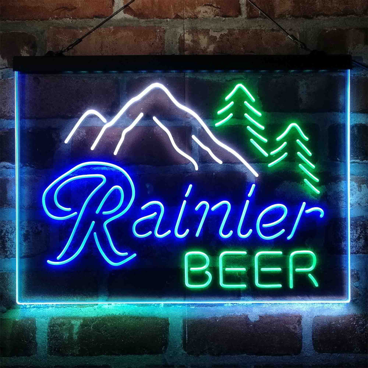 Rainier Beer Club Mountain Neon 3-Color LED Sign Neon Bar Pub LED Sign ...