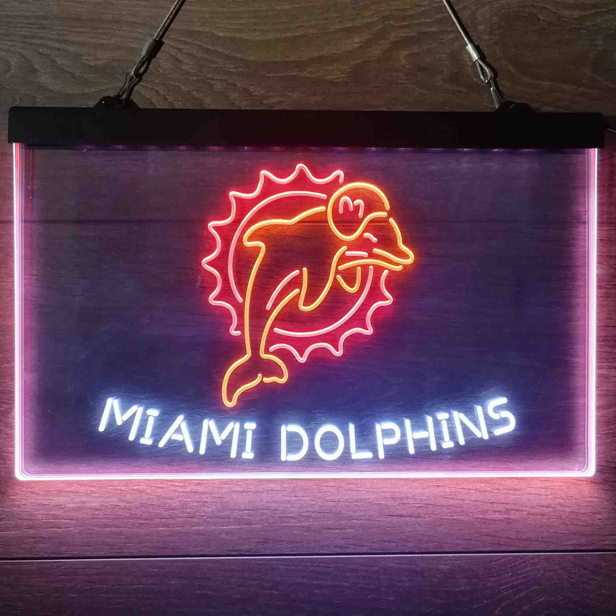Miami Dolphins Neon 3-Color LED Sign Neon Bar Pub LED Sign | PRO LED SIGN