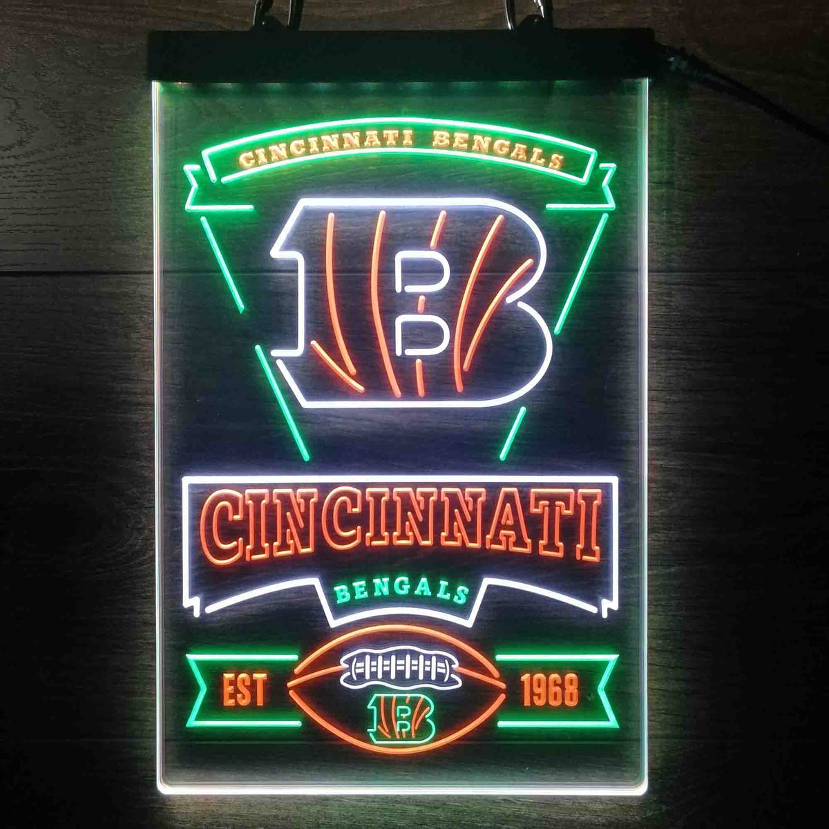 Cincinnati Bengals Multi Colors Neon LED Sign | Beer Lodge Gift