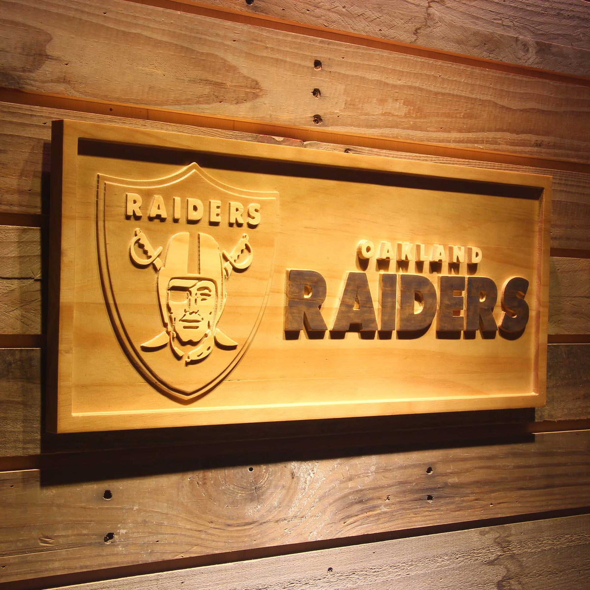 Oakland Raiders,nfl Wooden Sign | PROLEDSIGN