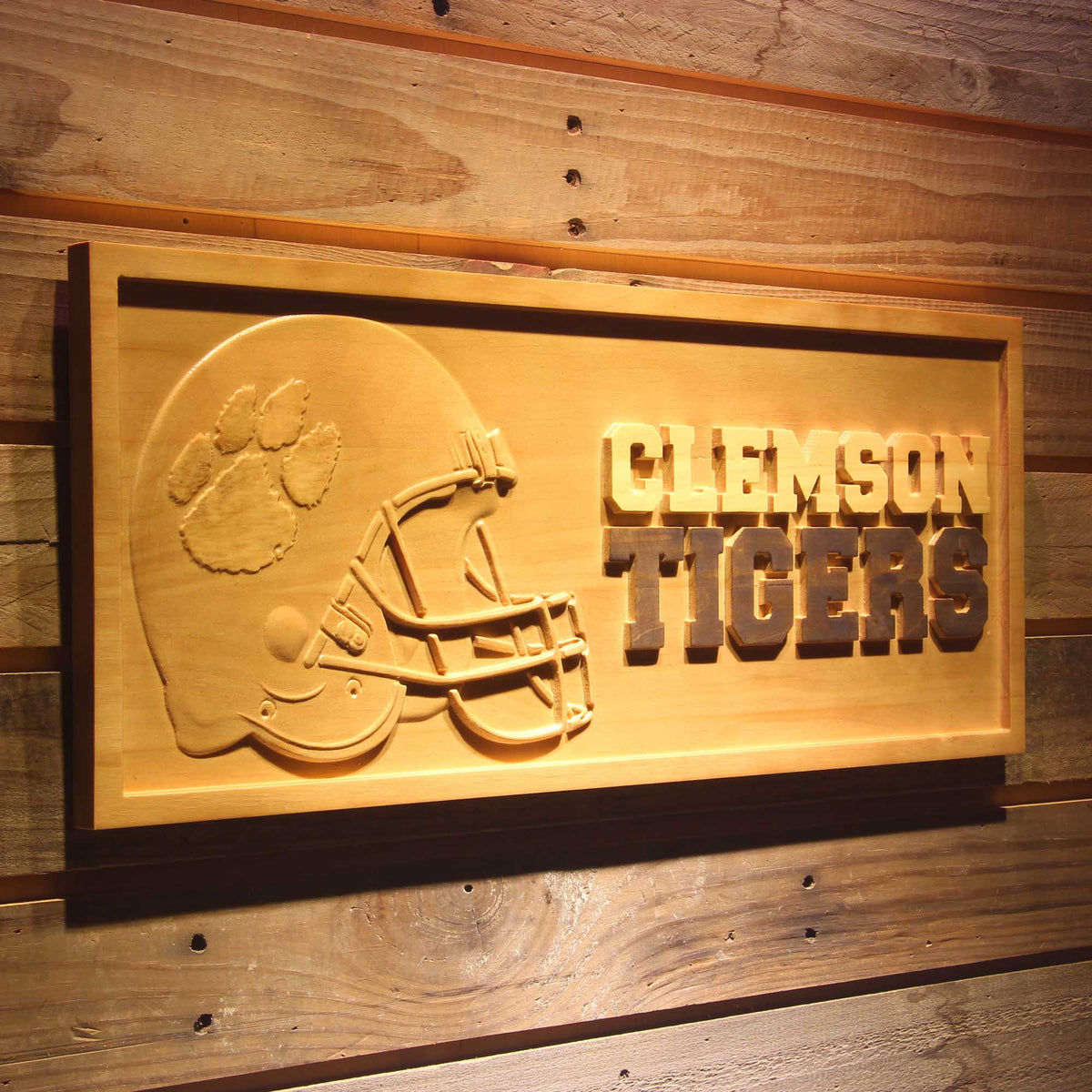 Clemson Tigers Wooden Sign | PROLEDSIGN