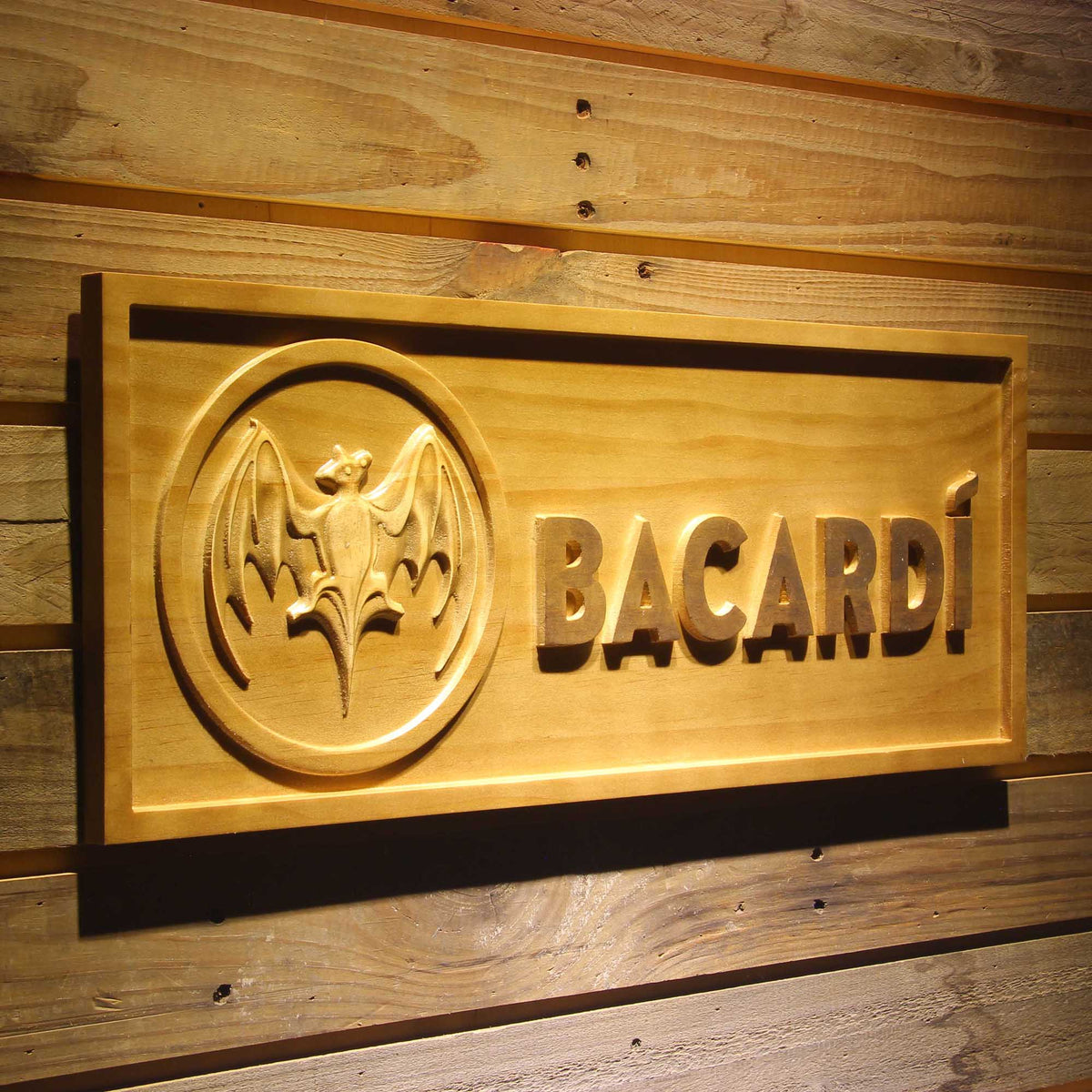 Bacardi Wooden Sign | PROLEDSIGN