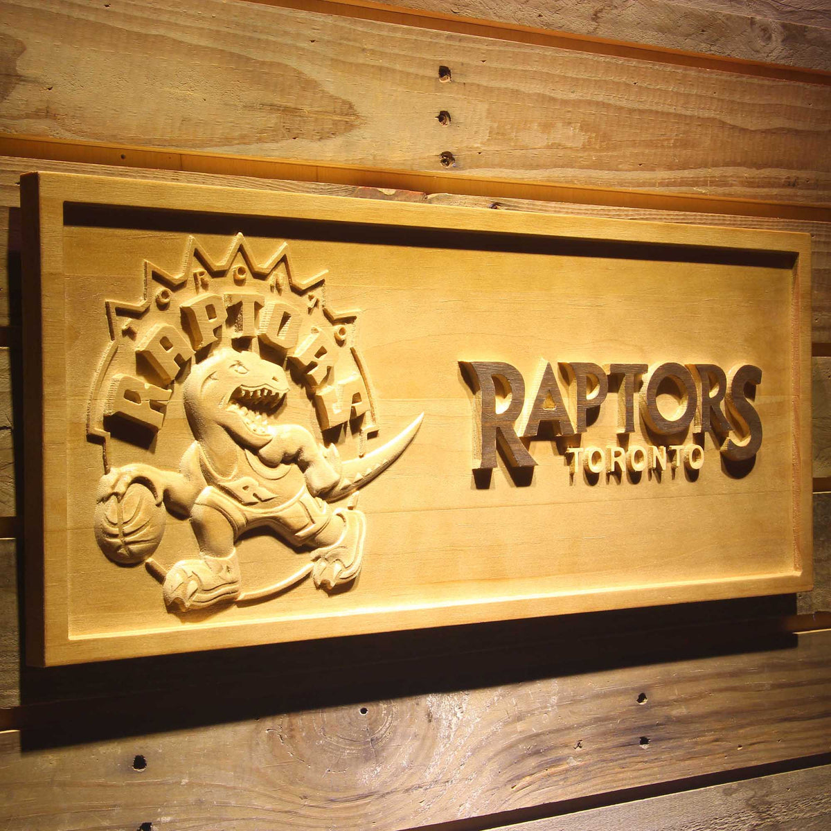 Toronto Raptors Wooden Sign | PROLEDSIGN