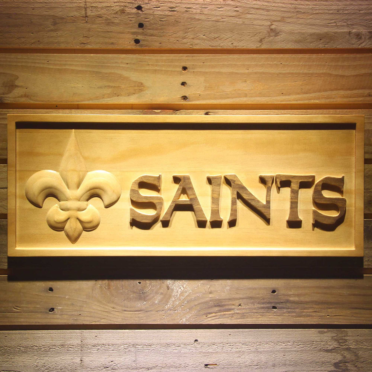 New Orleans Saints Wooden Sign | PROLEDSIGN