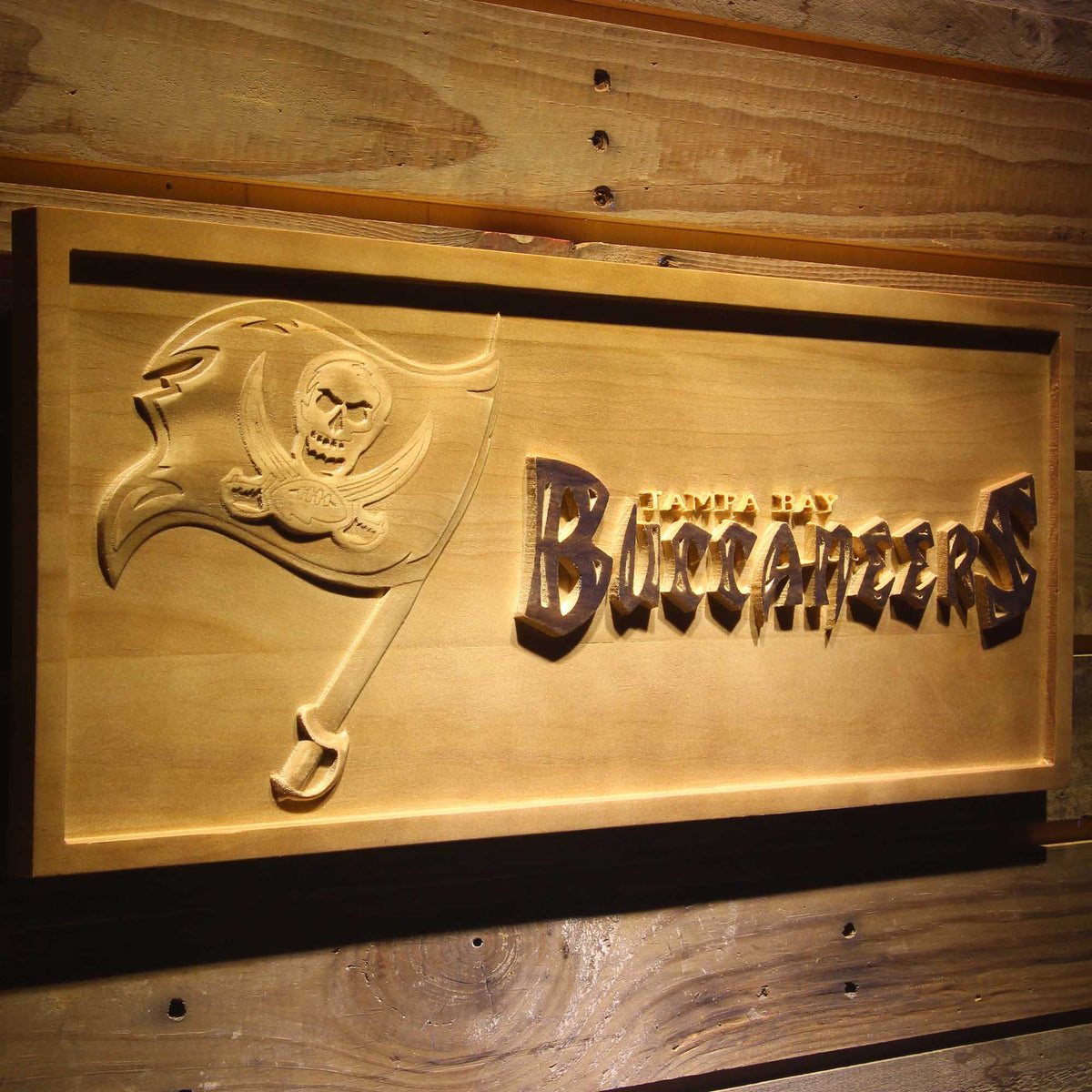 Tampa Bay Buccaneers Wooden Sign | PROLEDSIGN