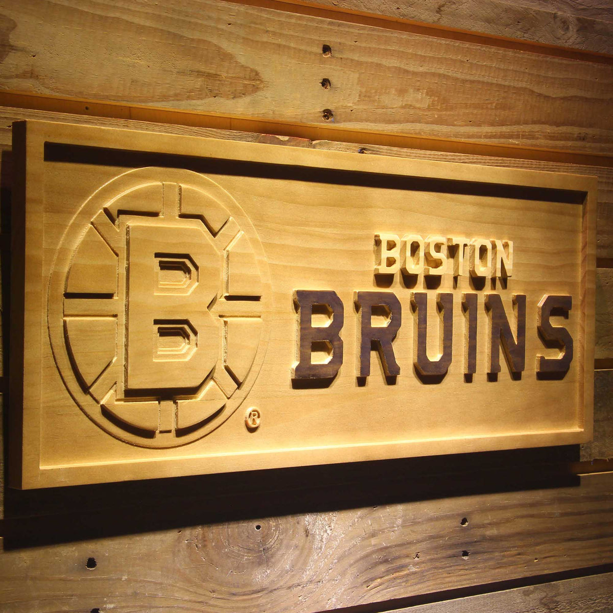 Boston Bruins Wooden Sign | PROLEDSIGN