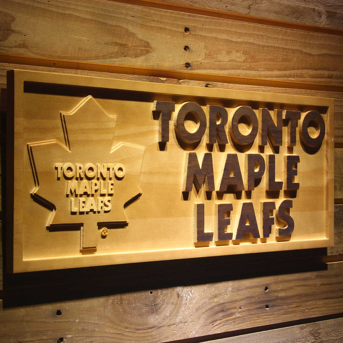 Toronto Maple Leafs Wooden Sign | PROLEDSIGN