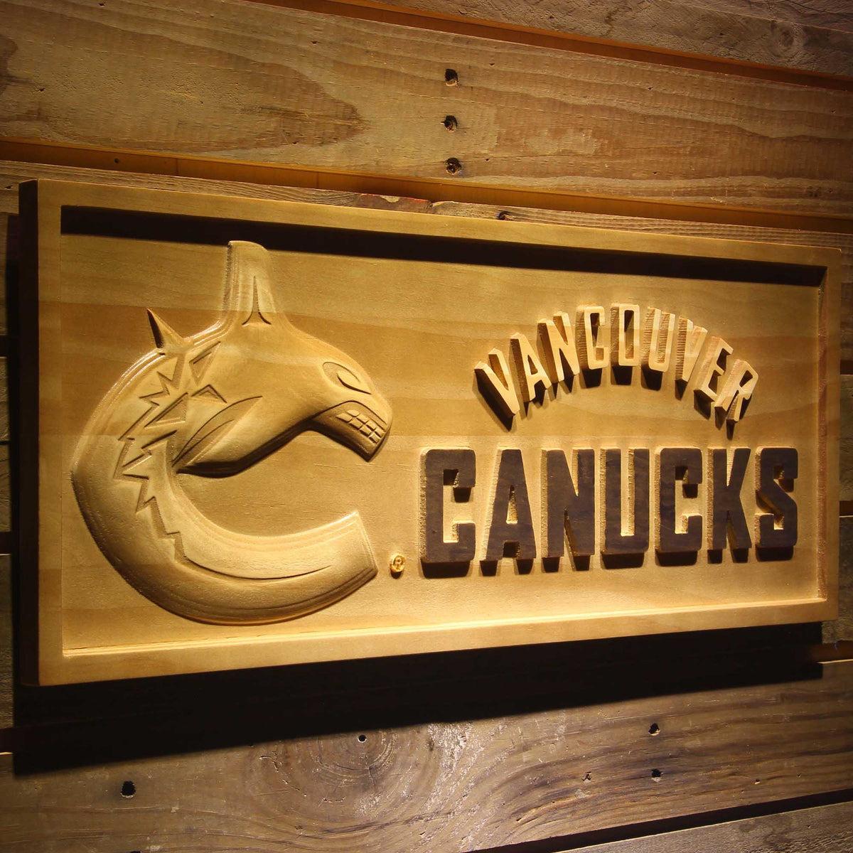 Vancouver Canucks Wooden Sign | PROLEDSIGN