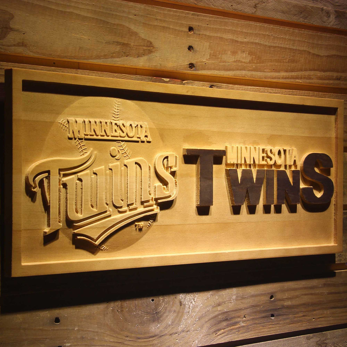 Minnesota Twins Wooden Sign | PROLEDSIGN