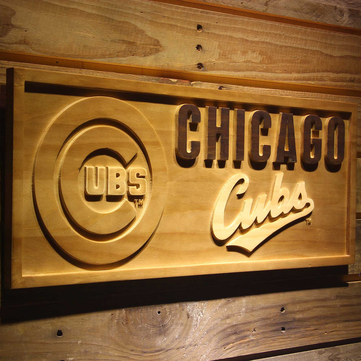 Chicago Cubs Wooden Sign | PROLEDSIGN