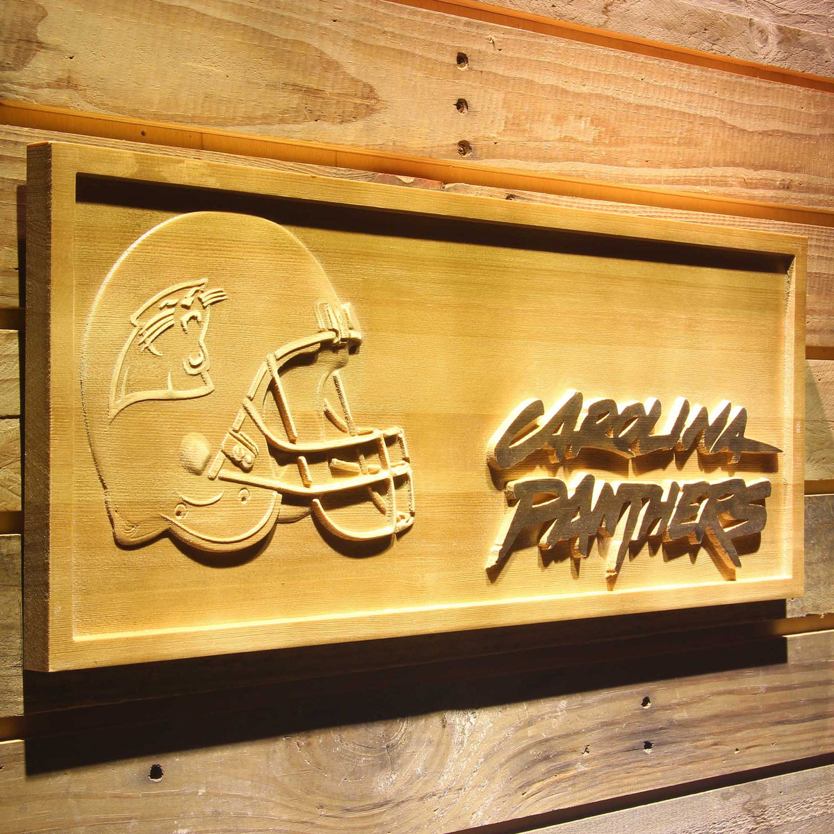 Carolina Panthers Wooden Sign | PROLEDSIGN